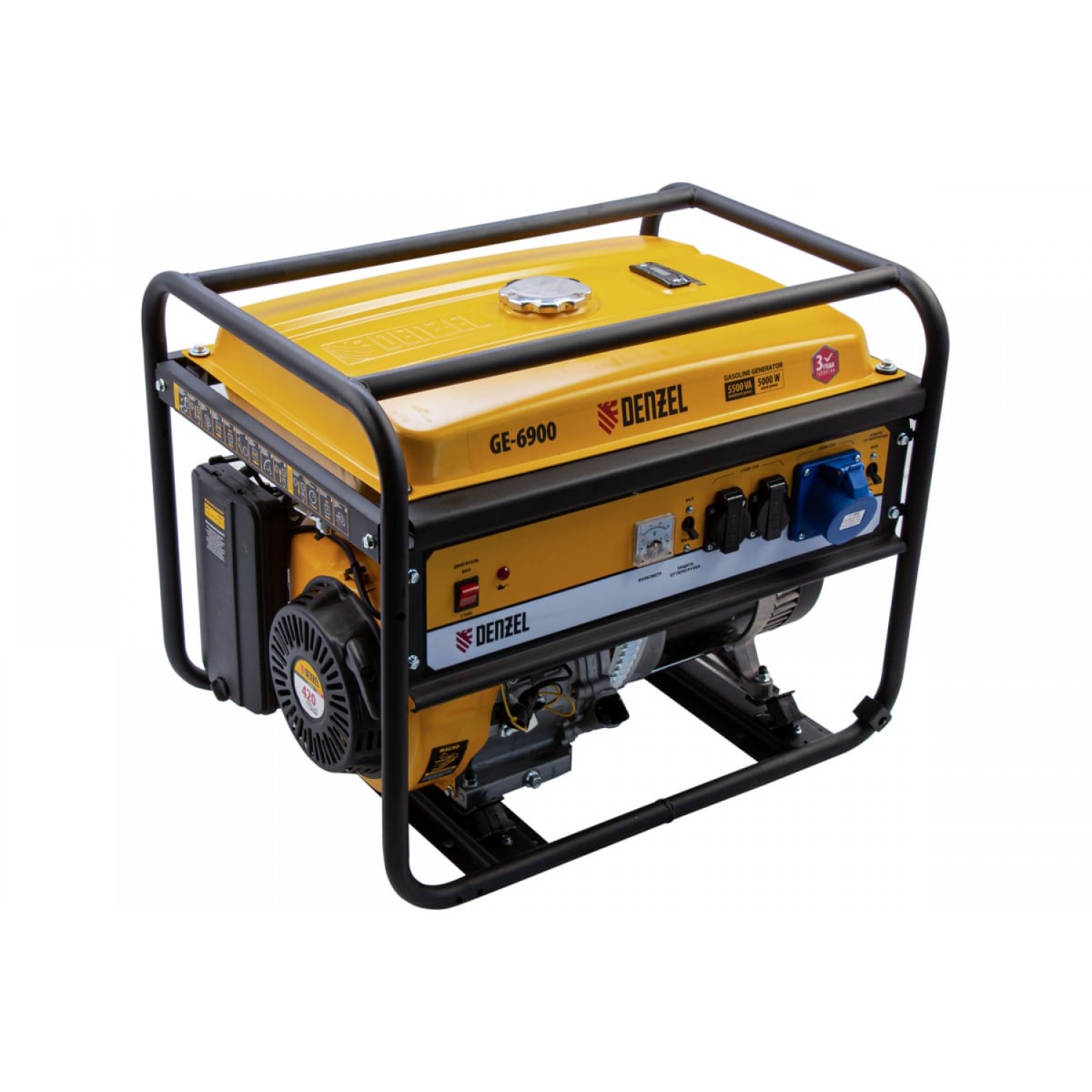 DENZEL GE 6900 5.5кВт 220в/50гц 25л ручной старт 9833582. Купить ...